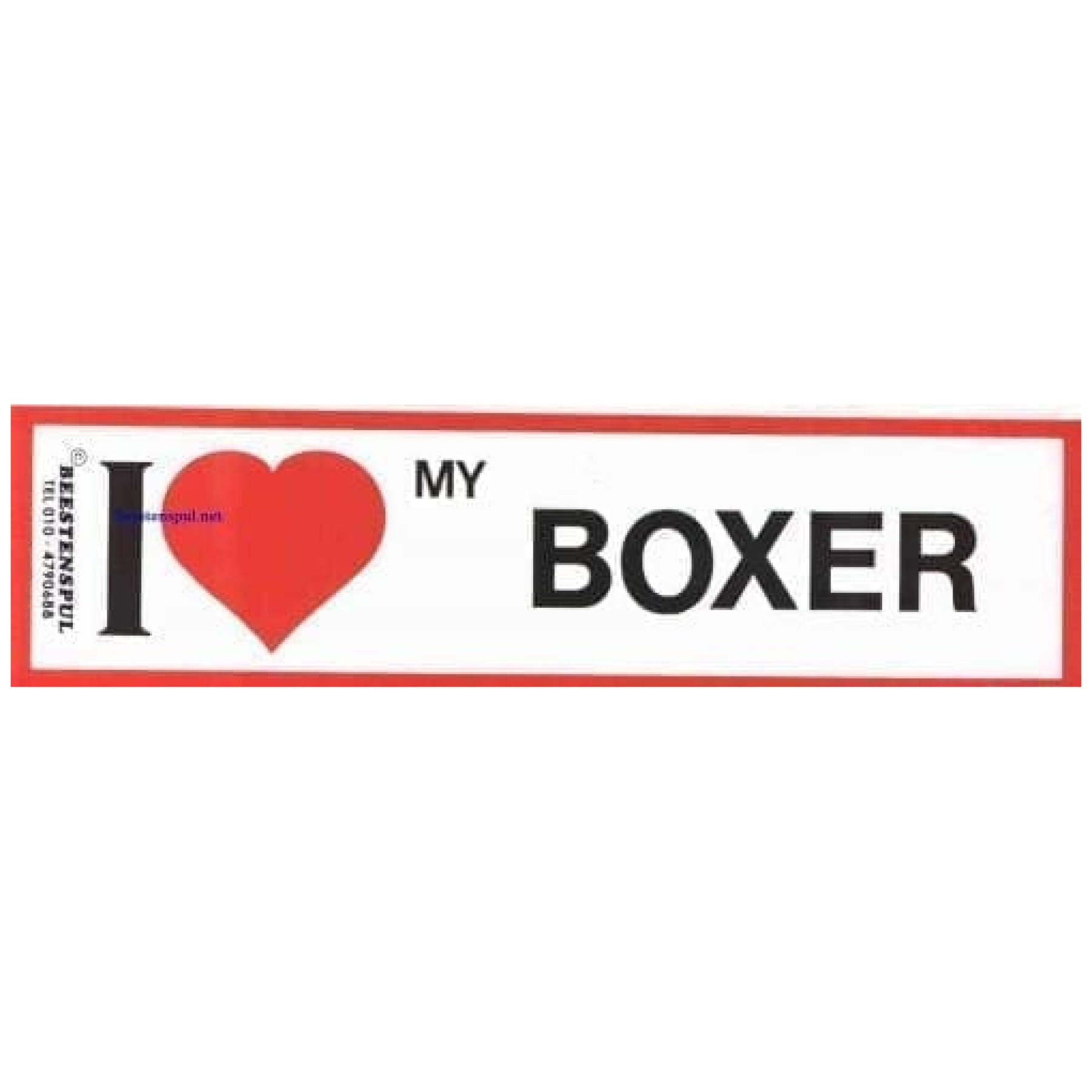 Boxer I love sticker